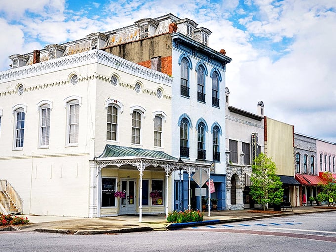The white historic building in Eufaula stands as testament to a time when craftsmanship mattered and details weren't considered optional.