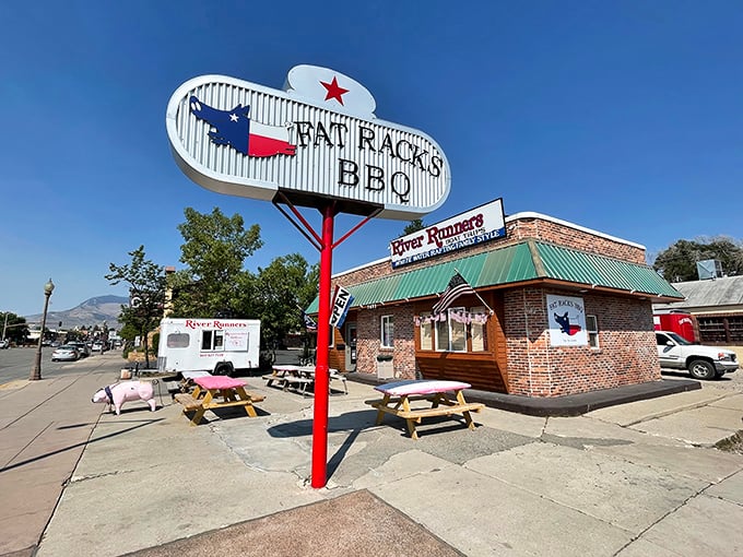 When you see that distinctive Fat Racks sign, you know you're about to experience Wyoming's answer to Texas BBQ.
