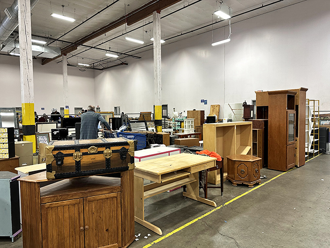 Furniture treasures await new homes at Goodwill. That perfect end table exists &ndash; it's just playing hard to get among the sofas.