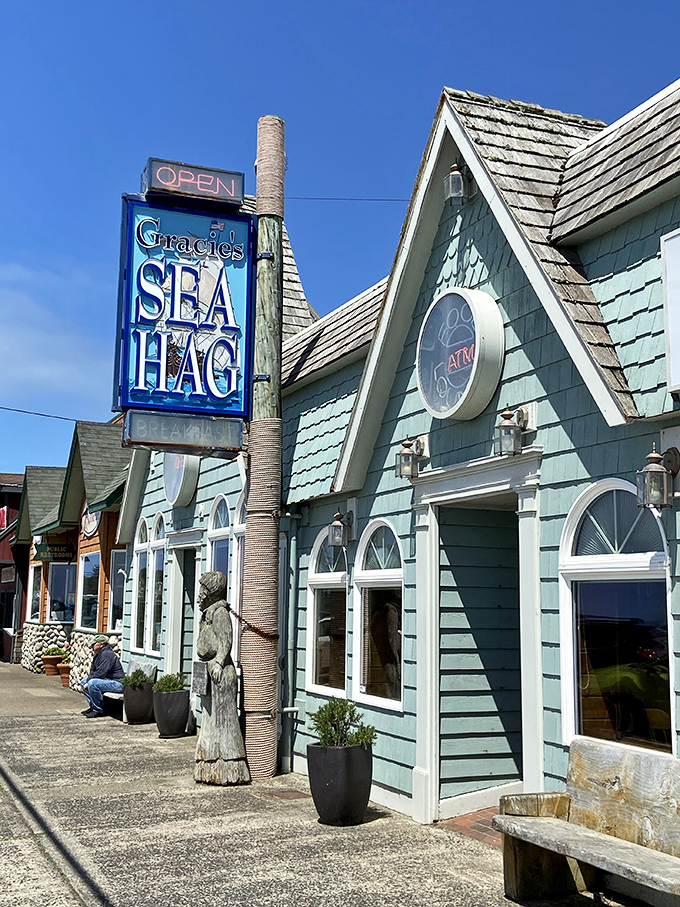 The weathered bench outside has heard countless "oohs" and "aahs" from first-timers tasting their legendary seafood.