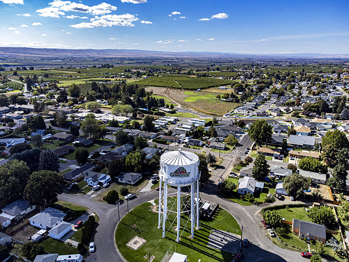 From above, Grandview reveals its affordable charm&mdash;a patchwork of modest homes surrounded by farmland that keeps grocery bills low.