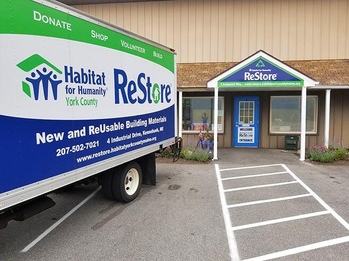 That delivery truck means fresh donations just arrived – seasoned ReStore shoppers know this is when the real treasures appear!