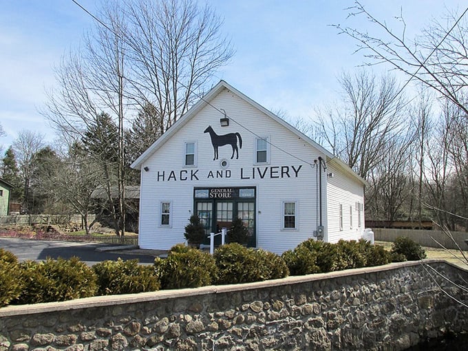 The charming Hack and Livery General Store represents small-town commerce at its finest in historic Hopkinton village center.