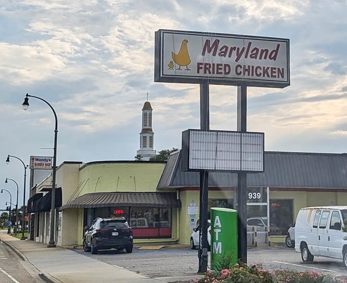 That classic roadside charm promises the kind of crispy comfort food that makes beach trips even better.