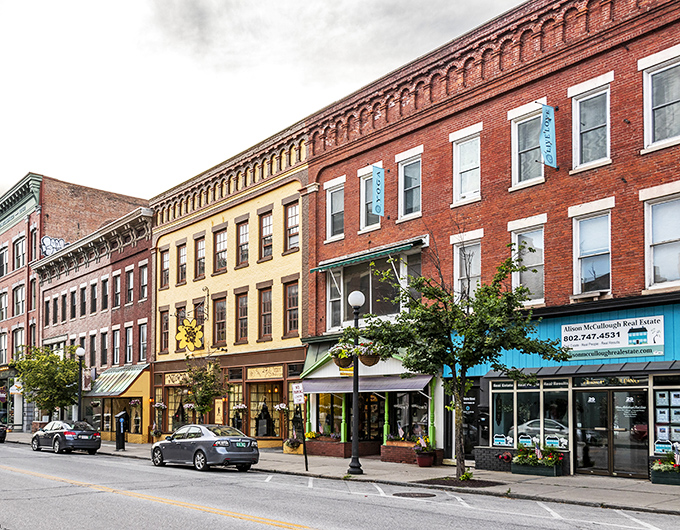 The colorful historic buildings of downtown Rutland create a walkable paradise where errands become adventures rather than chores.
