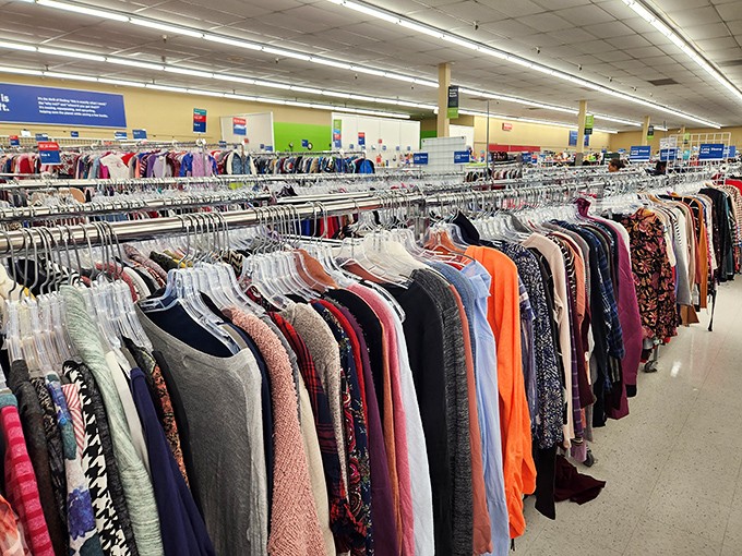 Rainbow rows of possibility! Savers' color-coded clothing section makes finding that perfect outfit as easy as following the spectrum.
