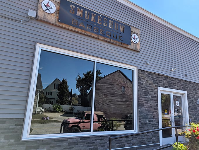 Clean lines and stone accents give Smokeshow a contemporary feel. Proving great BBQ doesn't always come from places that look like barns.