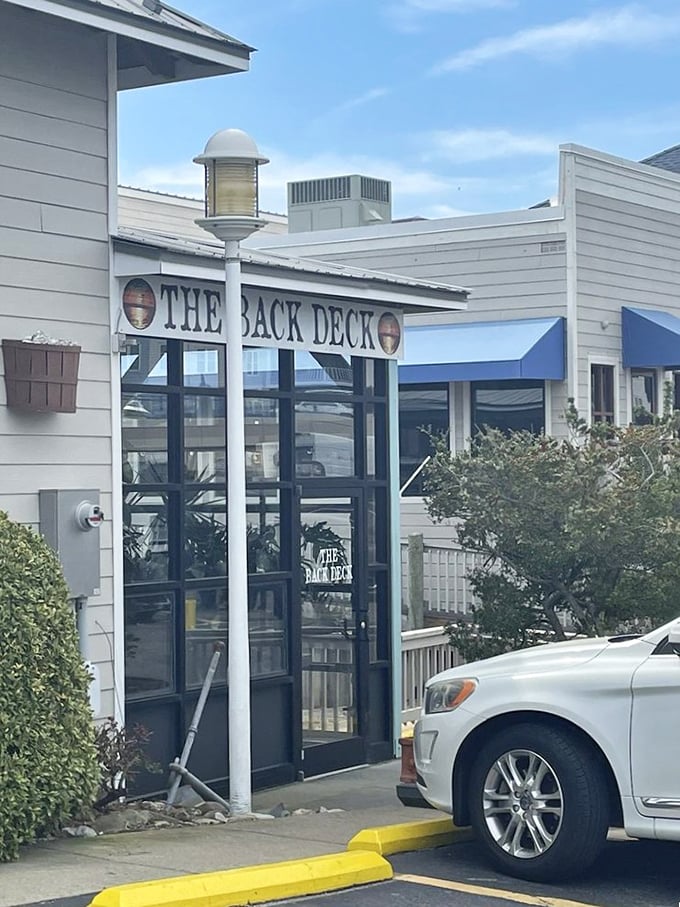 Simple, straightforward, and secretly spectacular &ndash; The Back Deck's unassuming entrance hides Virginia Beach's best-kept seafood secret.