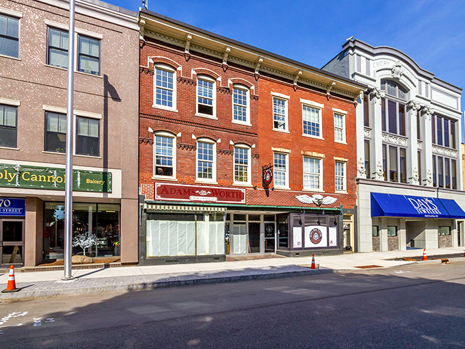Sunlight plays across Waterville's historic downtown, highlighting the architectural details that give this affordable city its character.