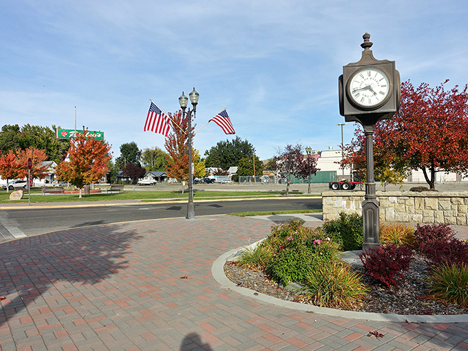 Classic storefronts line up like old friends gathering for their weekly coffee and gossip session.