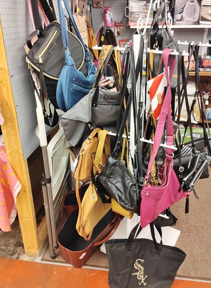 Handbag heaven for the accessory aficionado &ndash; leather, canvas, and everything in between dangling like fashionable fruit ripe for picking.