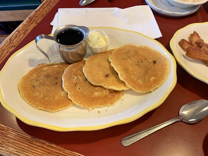 Golden-brown pancakes that don't need Instagram filters &ndash; just a river of maple syrup and your undivided attention.