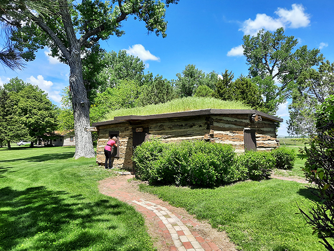 A sod house at Buffalo Bill Ranch shows how pioneers lived, making modern complaints about Wi-Fi speed seem delightfully trivial.