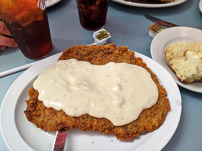 Country-fried steak smothered in gravy&mdash;where meat meets breading in a marriage so perfect it should have its own reality show.