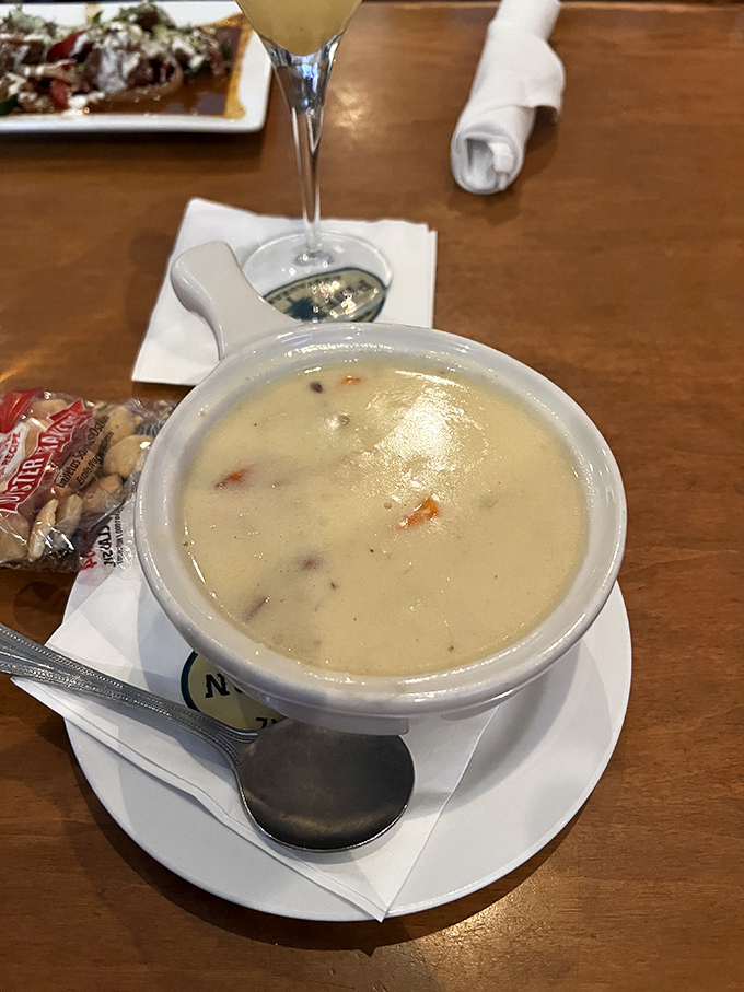 Bill's New England Clam Chowder: creamy, comforting, and thick enough to make Bostonians nod in approval from 3,000 miles away.