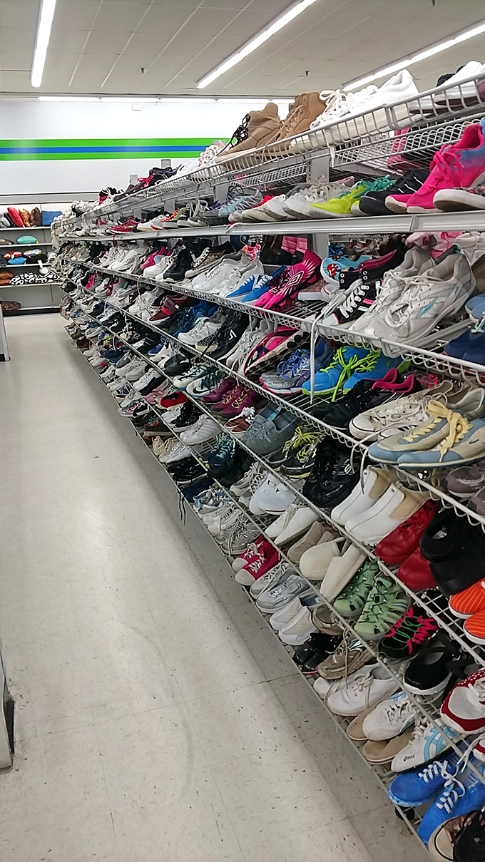 Shoe bonanza that would make Imelda Marcos weep with joy. From barely-worn Nikes to those perfect wedding shoes.