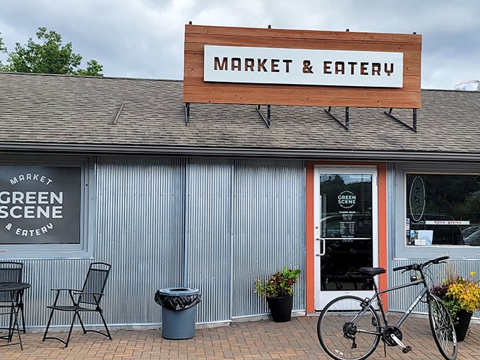 Green Scene's modern rustic charm invites cyclists and foodies alike to pause for a bite where farm-to-table isn't a trend, it's tradition.