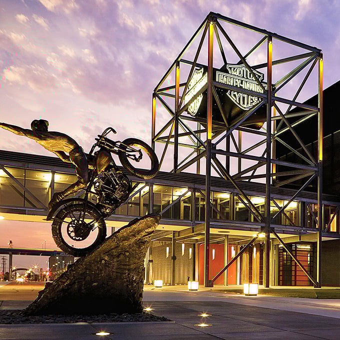The Harley-Davidson Museum celebrates Milwaukee's rumbling legacy with exhibits that'll rev your engine even if you've never touched a motorcycle.