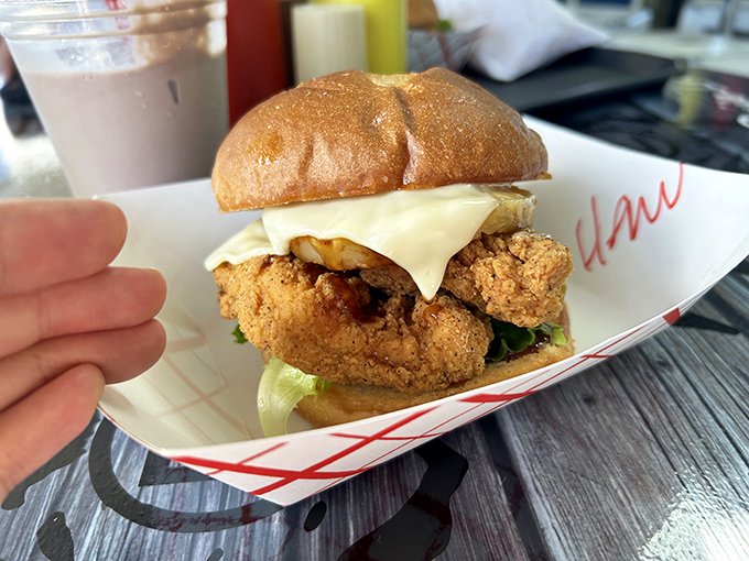 The breaded chicken sandwich &ndash; proof that sometimes the simplest pleasures are the most satisfying, especially with melty cheese.
