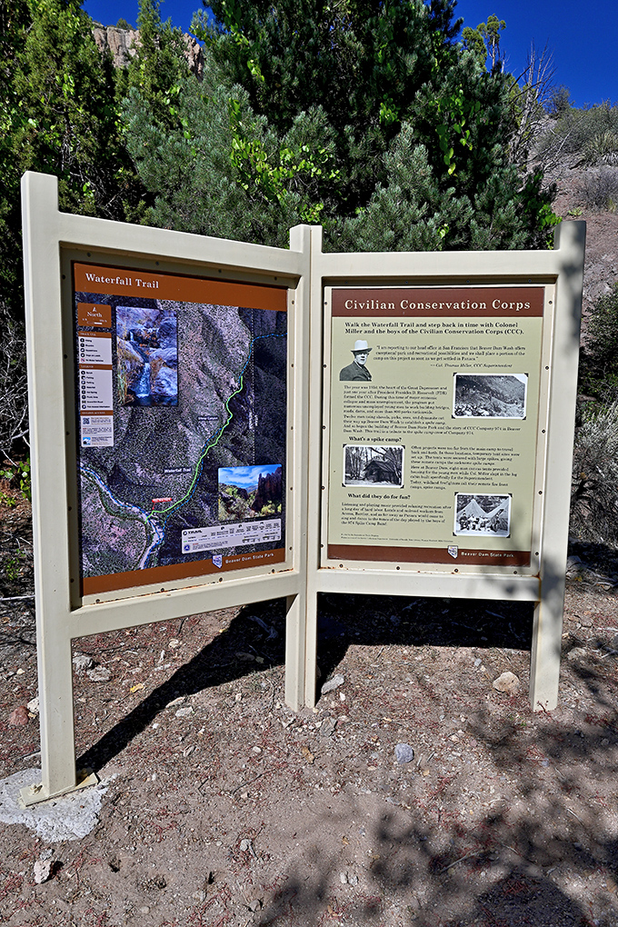 Where history meets hiking – this informative display reveals the park's CCC heritage. Even wilderness appreciates good signage for the directionally challenged.