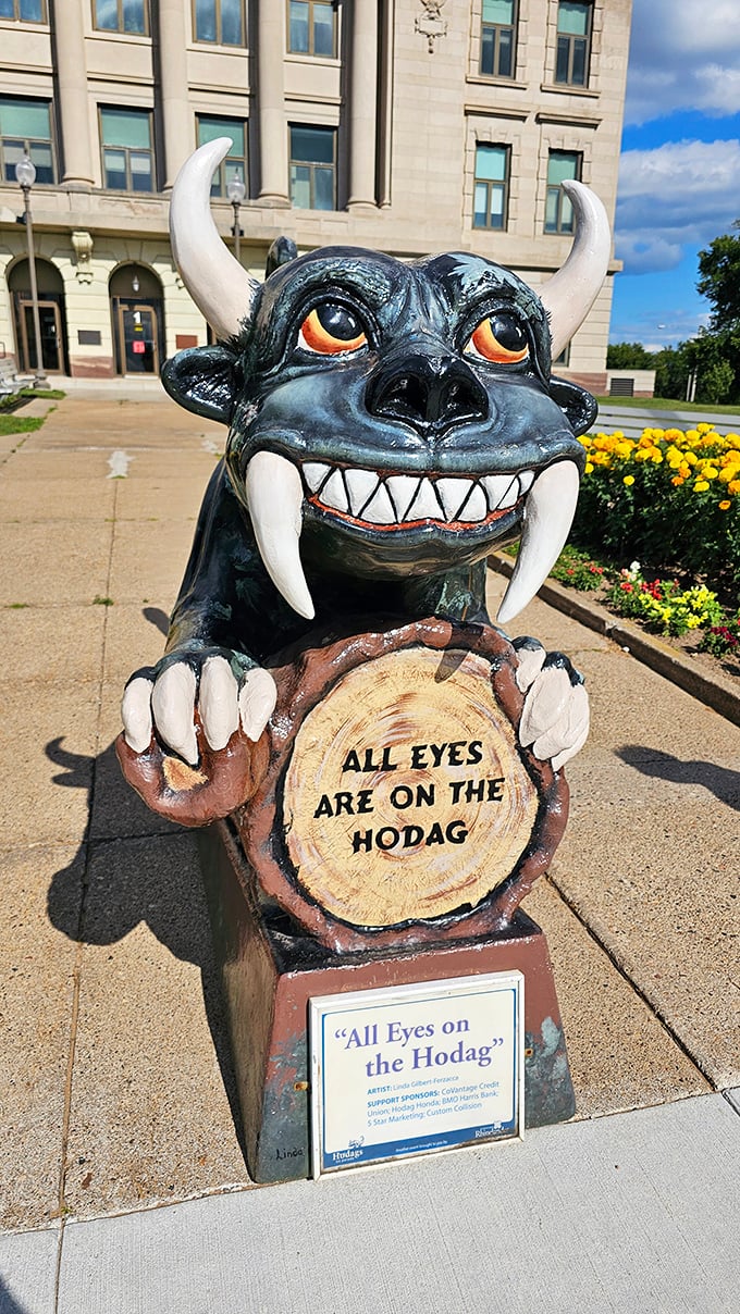 "All Eyes Are On The Hodag" indeed! This grinning ambassador has more teeth than most political candidates and twice the charm.