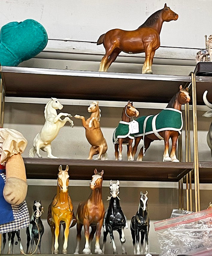 Breyer horses assembled like a miniature ranch, ready to gallop straight into your childhood memories and stay there forever.