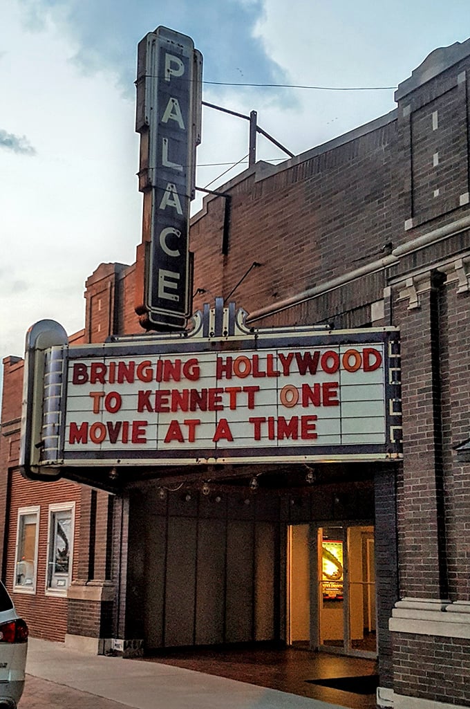 The Palace Theater's marquee promises Hollywood magic delivered one movie at a time, just like the good old days.