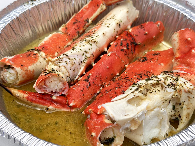 King crab legs swimming in garlic butter &ndash; nature's way of saying "you deserve nice things."