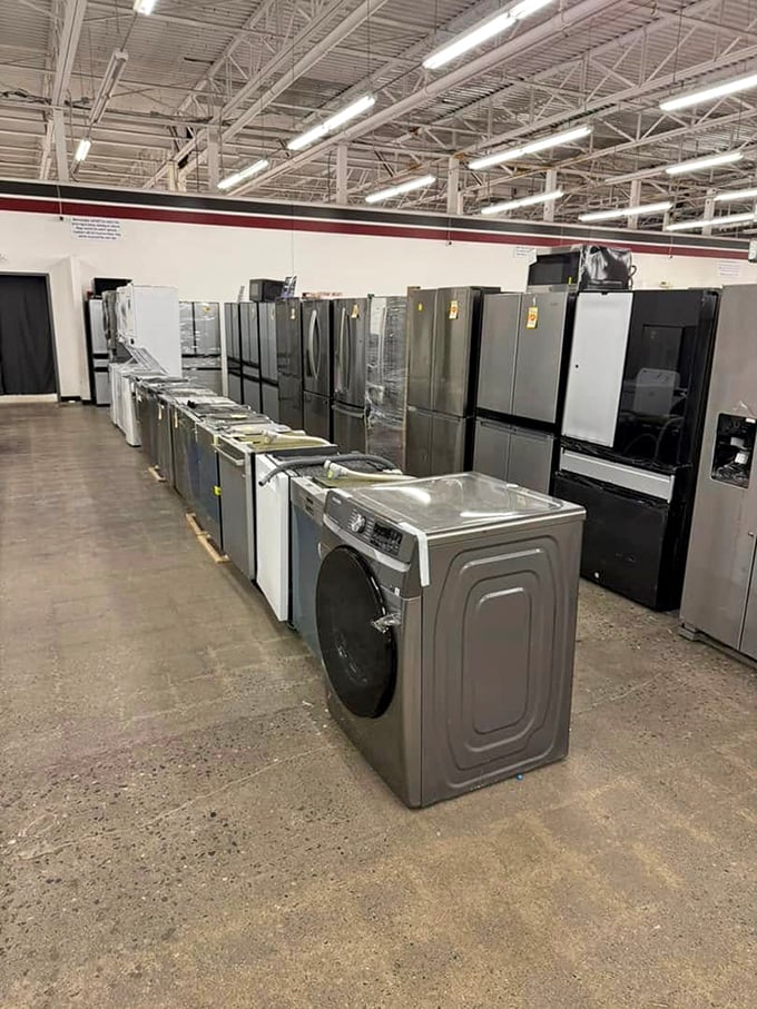 Appliance row: where refrigerators and washing machines go to find their forever homes at a fraction of department store price.