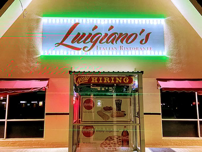 Luigiano's glowing storefront promises Italian comfort in Oklahoma's heartland&mdash;where pasta dreams come true without needing a passport or pronunciation guide.