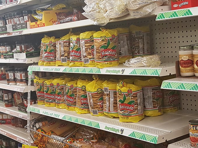The international food aisle proves Dollar Tree isn't just American snacks&mdash;Maizuda pasta brings global flavors to budget-conscious pantries.