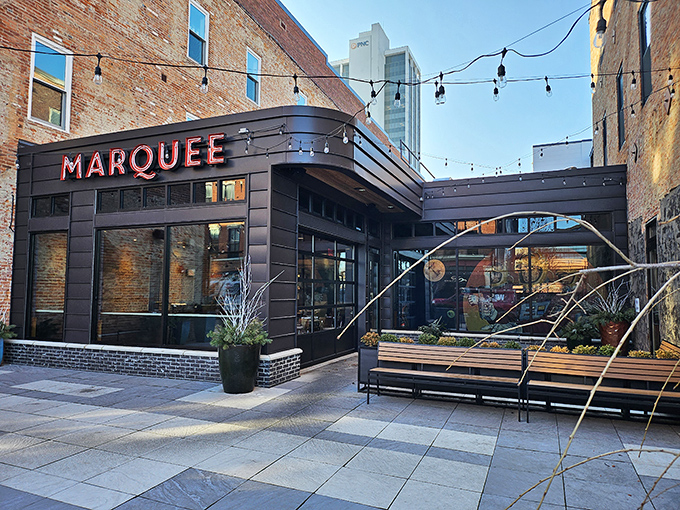 The Marquee offers a sleek urban dining experience that would feel right at home in Chicago, but with prices that won't force you to skip dessert.