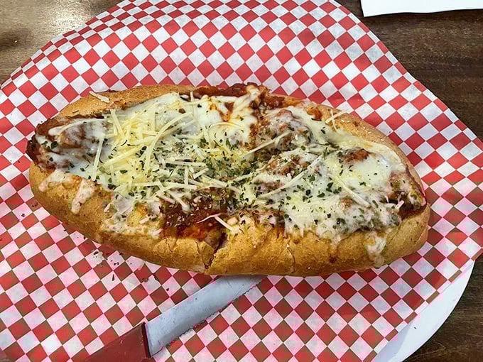 The meatball sub that launched a thousand napkins&mdash;gloriously messy and worth every stain.