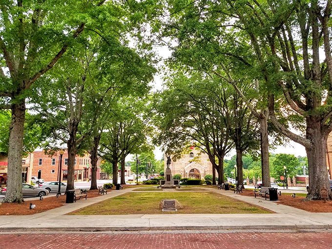 Memorial Park's majestic oaks create a cathedral-like canopy over this town square. The perfect spot for people-watching or contemplating life's big questions.