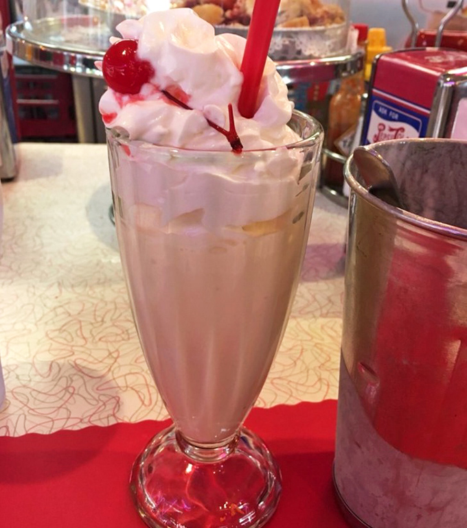 This isn't just a milkshake&mdash;it's dessert in a glass, topped with enough whipped cream to make a dairy cow blush.