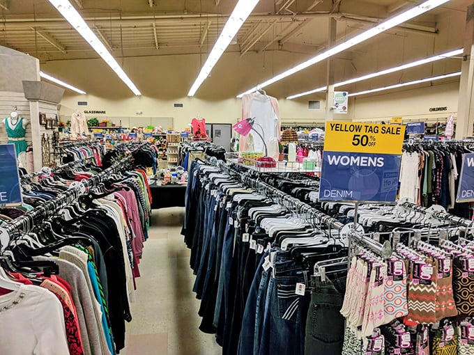 The yellow tag sale—where the thrill of the hunt meets the joy of mathematics. Fifty percent off already low prices? Yes, please!