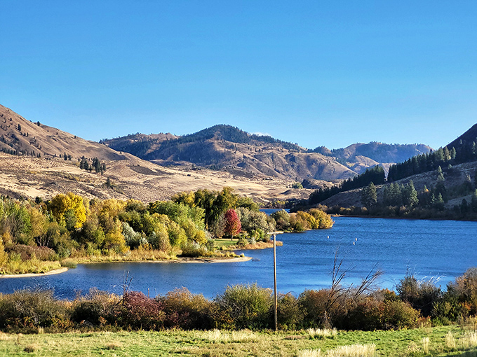 Pearrygin Lake reflects the surrounding hills like nature's own mirror, perfect for those who prefer their recreation with a view.