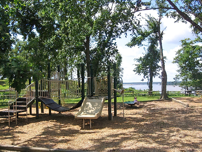 A playground with a view! Kids can conquer the monkey bars while parents conquer their fear of letting go&mdash;both literally and metaphorically.