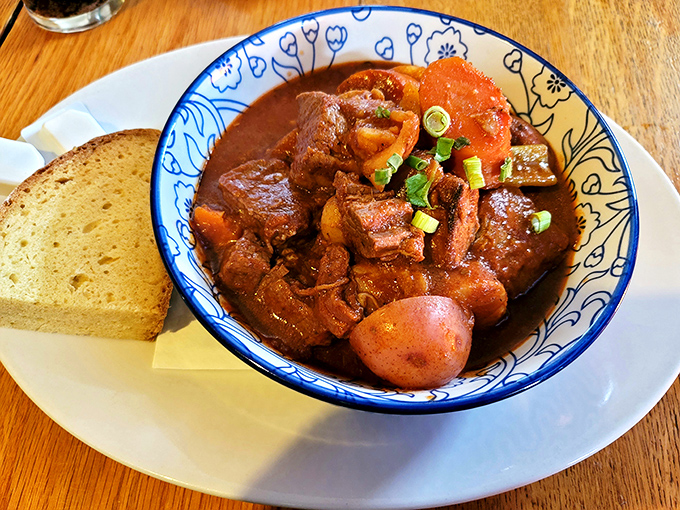 Irish stew that warms you from the inside out. Those tender chunks of meat and vegetables have clearly been simmering since the last Celtic victory.