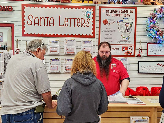 The Santa Letters station, where holiday magic gets personalized. Kids from 1 to 92 treasure these North Pole-postmarked keepsakes.