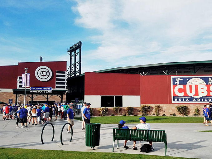 Sloan Park, spring training home of the Chicago Cubs, brings a slice of Wrigley Field magic to the desert, minus the lake effect wind.