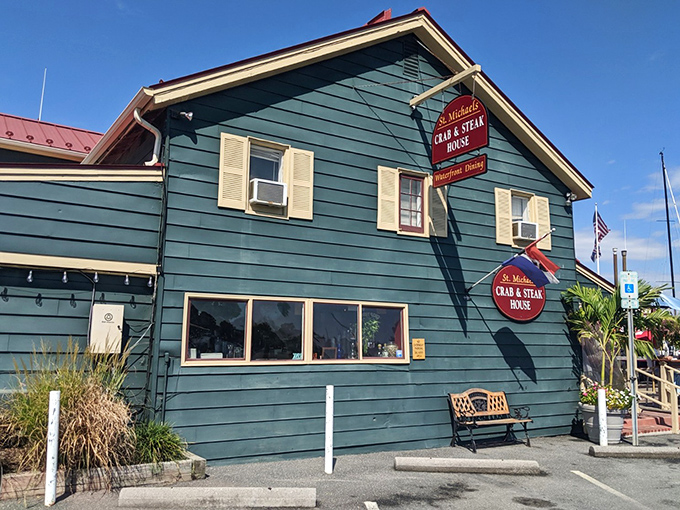 The St. Michaels Crab & Steak House—where seafood comes with a side of water views and the scent of Old Bay seasoning hangs in the air like perfume.