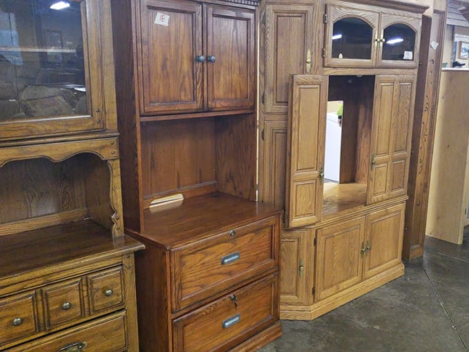 Solid oak cabinets that have outlived several kitchen trends. They don't make 'em like this anymore&mdash;furniture built when craftsmanship trumped convenience.