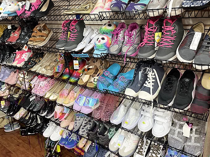 Shoe paradise for the budget-conscious fashionista. From practical flats to statement heels, all without the statement-making price tag.