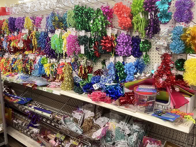 Gift wrapping supplies in more colors than a Crayola factory&mdash;making every present look like a million bucks, literally.