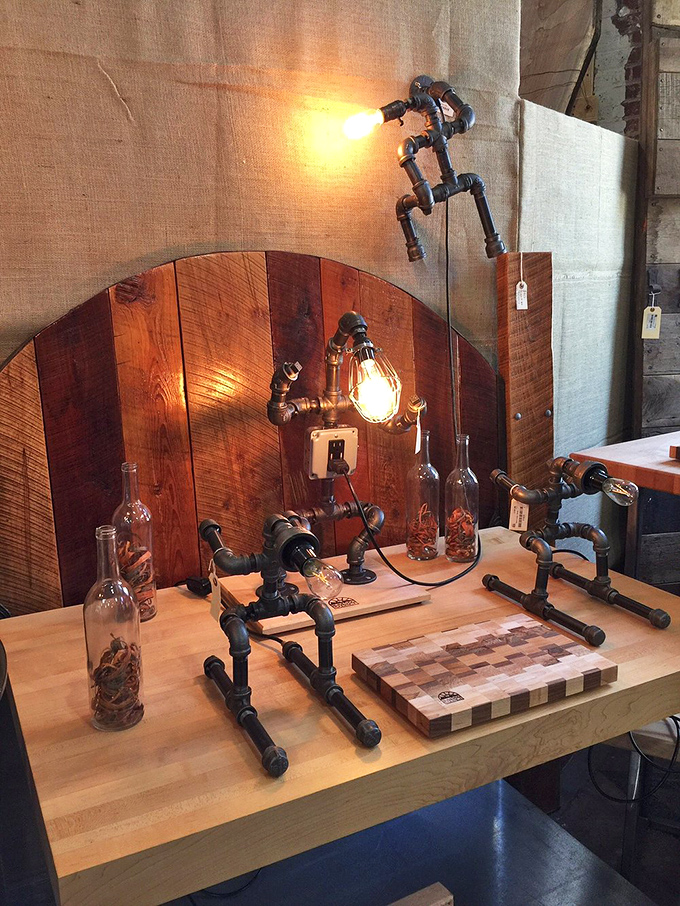 Edison would approve! These pipe-dream creations transform humble plumbing parts into illuminating works of functional art with steampunk sensibility.