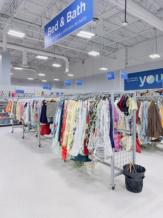 The Bed & Bath section offers linens and clothing in a rainbow of possibilities. Martha Stewart would approve of both the organization and the prices.
