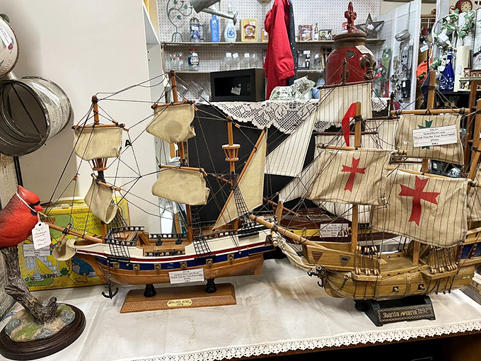 Model ships that survived decades without sinking. These miniature vessels carry cargo of nostalgia and craftsmanship rarely seen in today's mass-produced world.