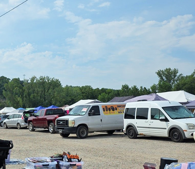 White vans and pickup trucks: the unofficial vehicles of flea market vendors everywhere. Each one contains someone's livelihood and passion.