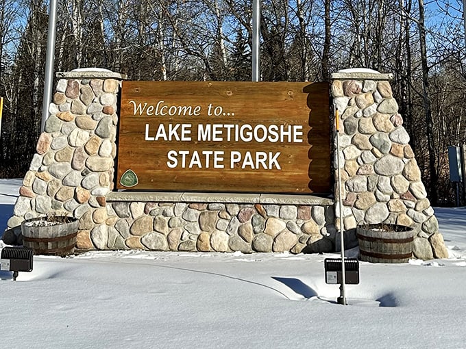 The entrance sign that says "Welcome" but really means "Prepare to forget about your inbox for the next several hours."